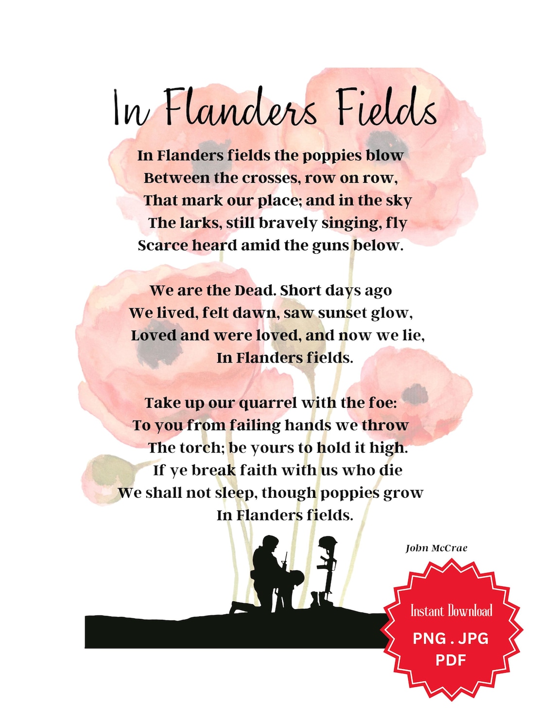 In Flanders Fields, Poem, Lest We Forget, Remembrance Day, Veterans Day ...