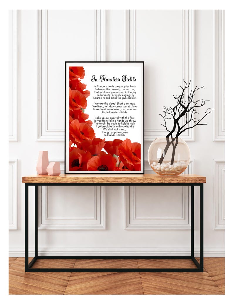In Flanders Fields Poem Print: Remembrance Day Printable, Poppies ...