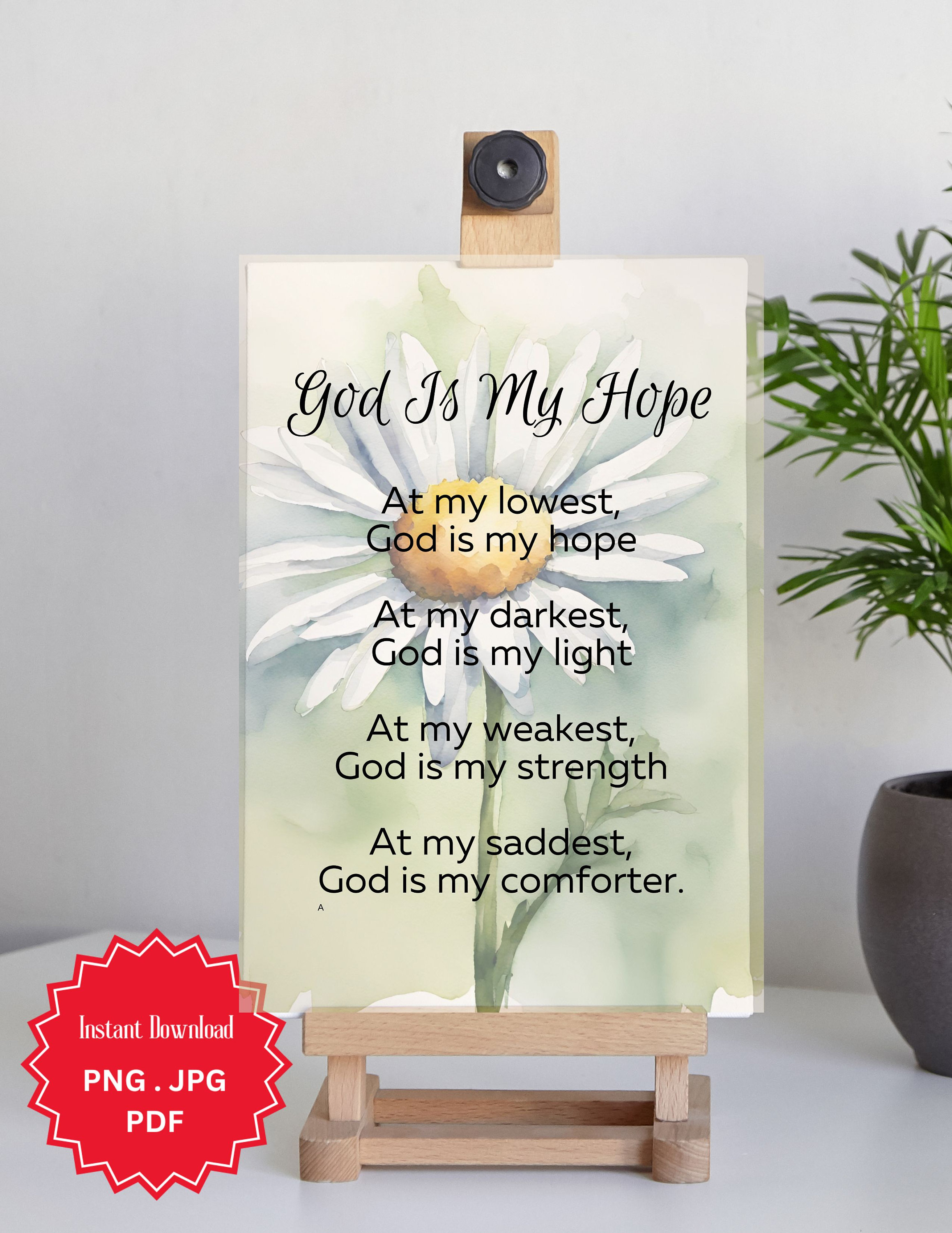 God is My Hope, Inspirational Verse, Printable Wall Art, Christian Gift ...
