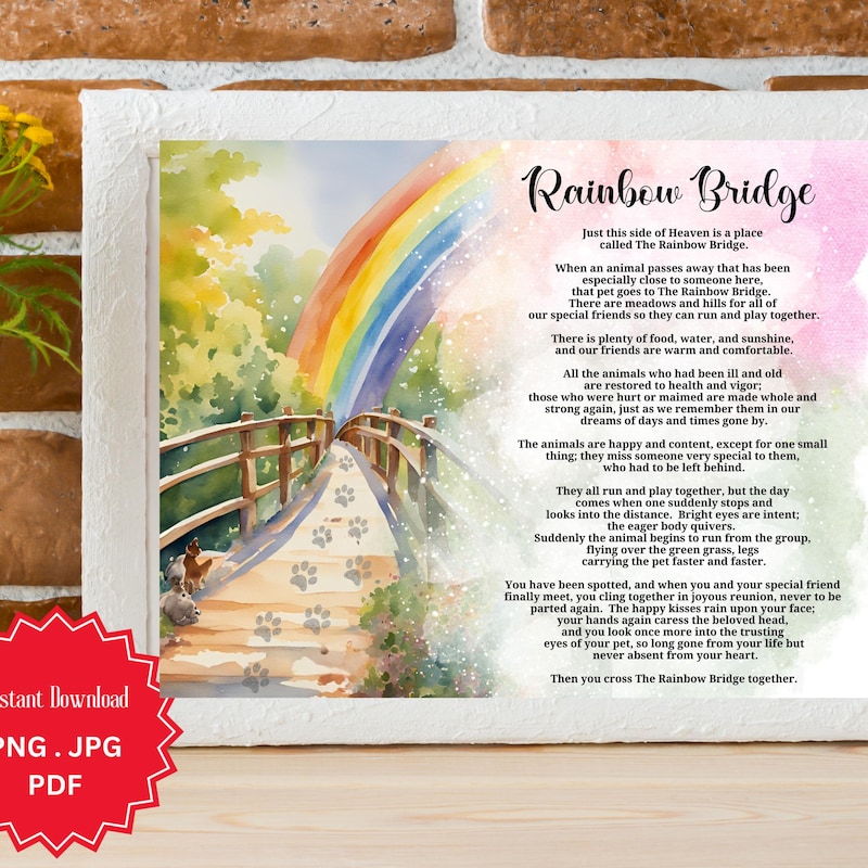 Rainbows Bridge Card - Etsy