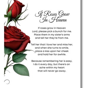 Loss of Sister Sympathy Printable, in Loving Memory, Memorial Print ...
