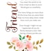 Friendship Poem Printable Friend Poem Minimal - Etsy