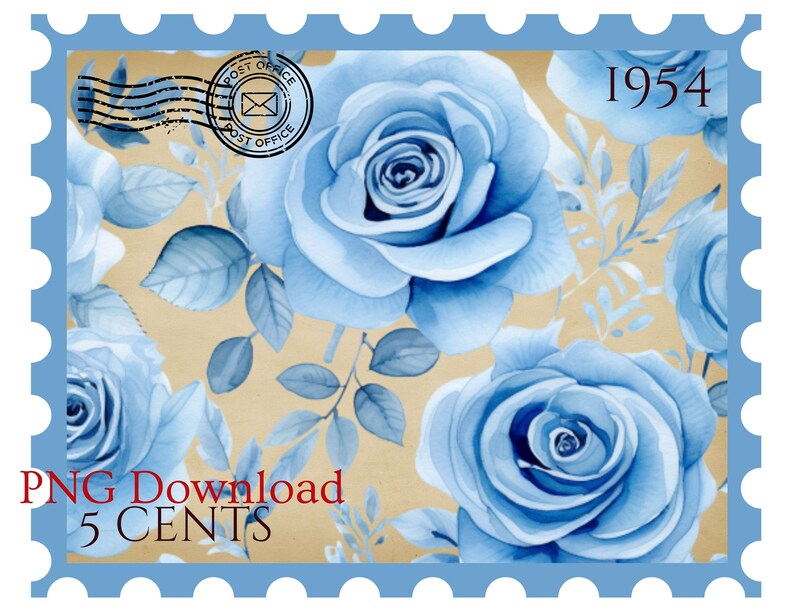 Vintage Stamp PNG Roses Clipart Bundle Retro Papercraft - Etsy Australia