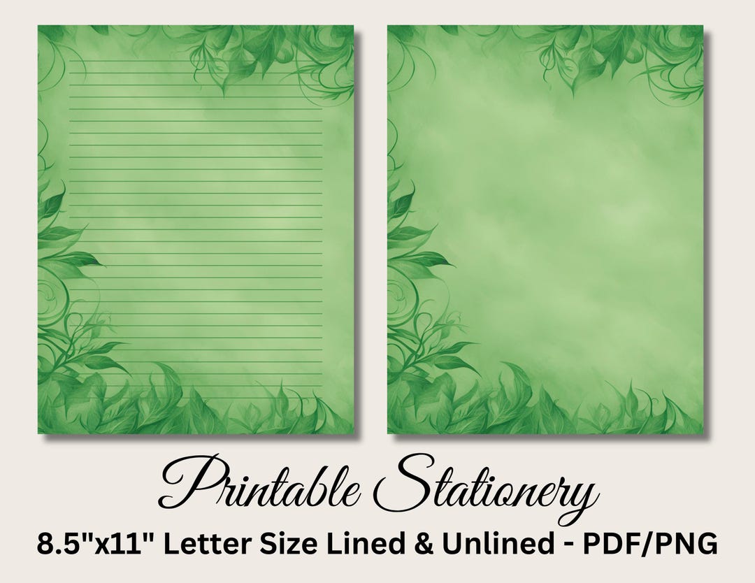 Printable Writing Paper, Printable Stationery, Botanical Letter Writing ...