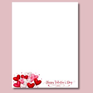 Valentine's Day Stationery: Lined & Unlined Letter Writing Paper ...