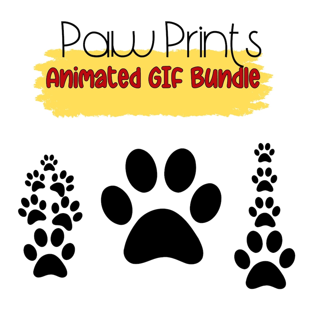 Paw Prints Animation GIFS Animated Clipart Bundle Use for - Etsy