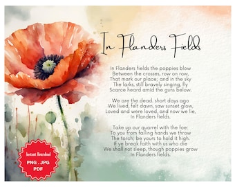 In Flanders Fields - John Mccrae, Remembrance Day Wall Art, Flanders ...