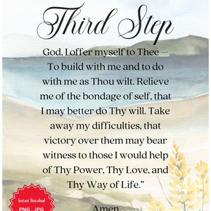 Third Step Prayer, AA Poem, Inspirational Verse, Printable Wall Art ...
