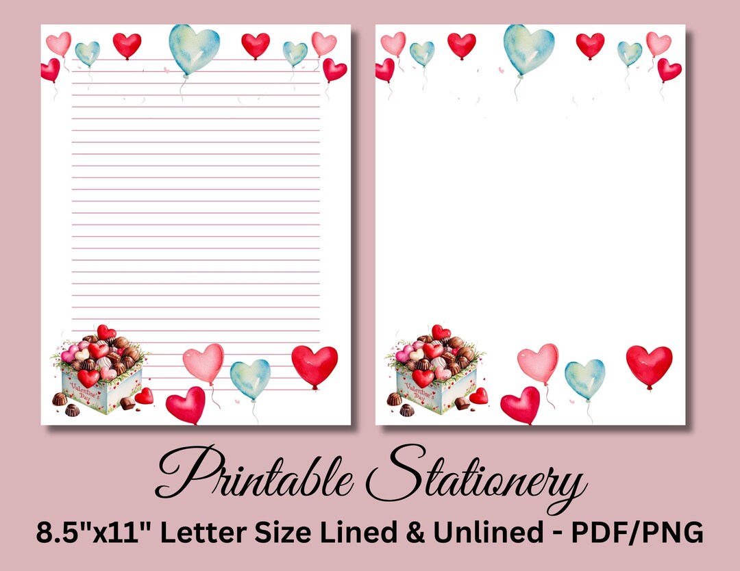 Printable Writing Paper, Printable Stationery, Stationary, Valentines ...