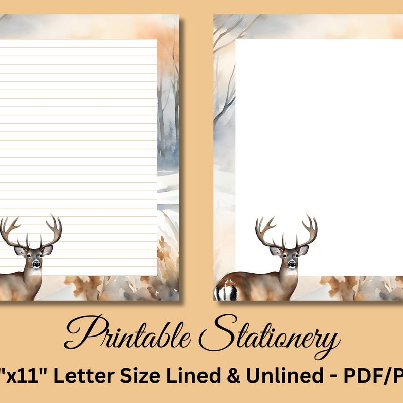 Deer Print Stationary - Etsy