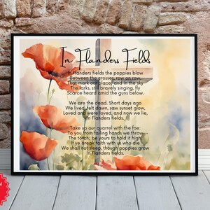 In Flanders Fields Watercolor Art: Remembrance Day Poem, PNG Bundle ...