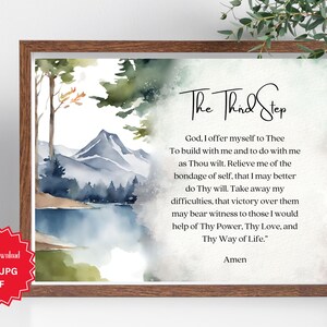 Third Step Prayer, AA Poem, Inspirational Verse, Printable Wall Art ...