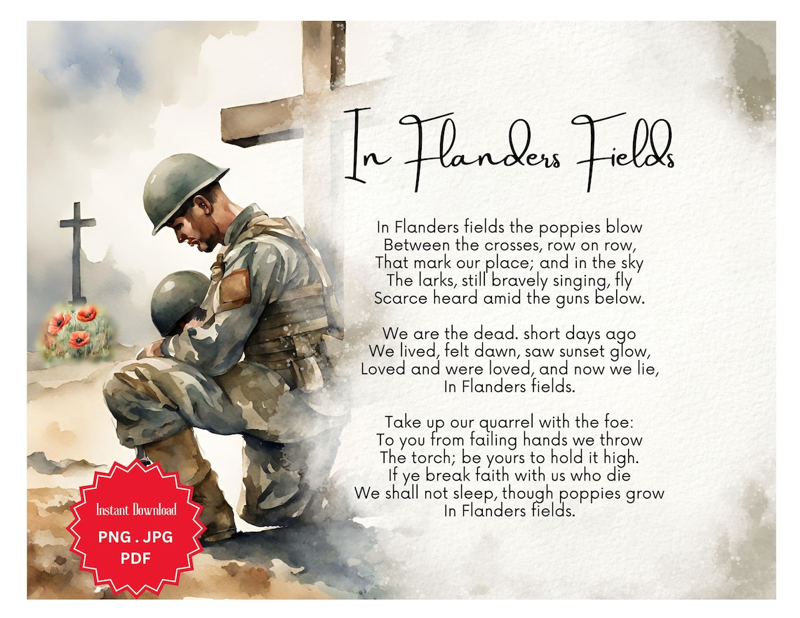 In Flanders Fields, Poem, Lest We Forget, Remembrance Day, Veterans Day ...