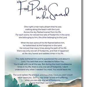 Footprints in the Sand, Christian Wall Art, Footprints in Sand ...