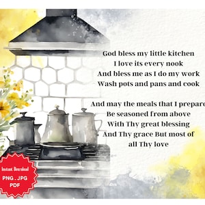 Kitchen Prayer, Kitchen Wall Art, Kitchen Decor, Christian Gift, Gift ...