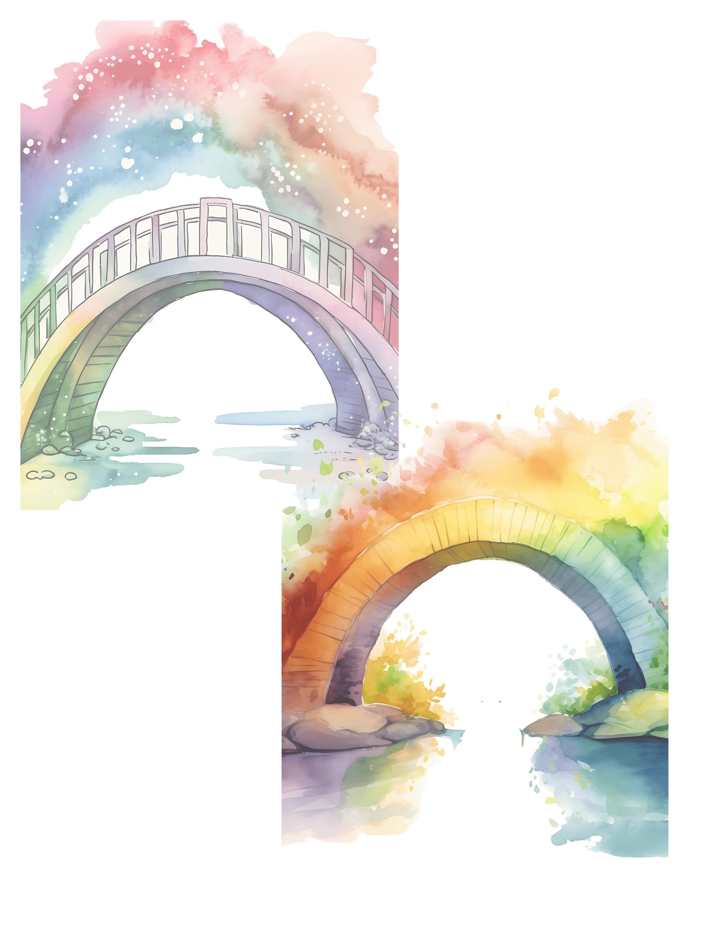 Rainbow PNG, Bridge, Backgrounds, Watercolor, Sublimation Designs ...