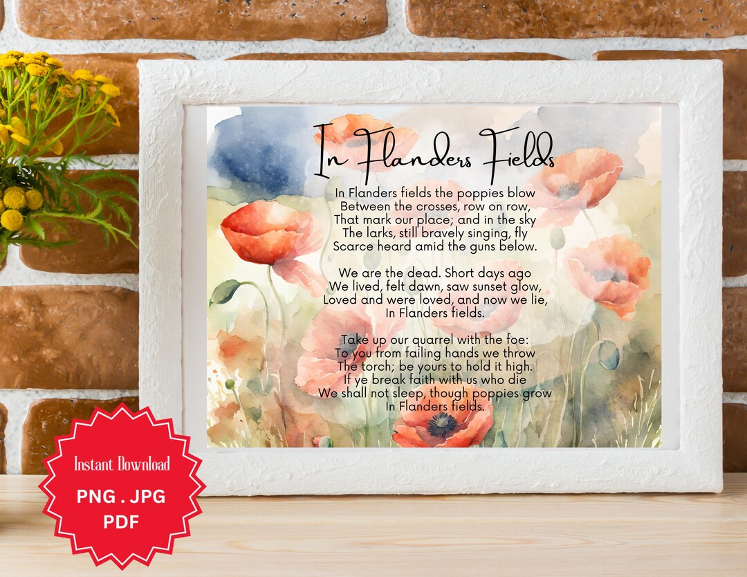 In Flanders Fields, Poem, Lest We Forget, Remembrance Day, Veterans Day ...
