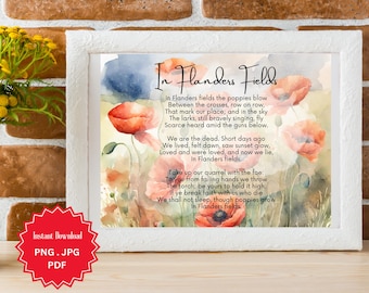 In Flanders Fields Poem - Etsy Canada