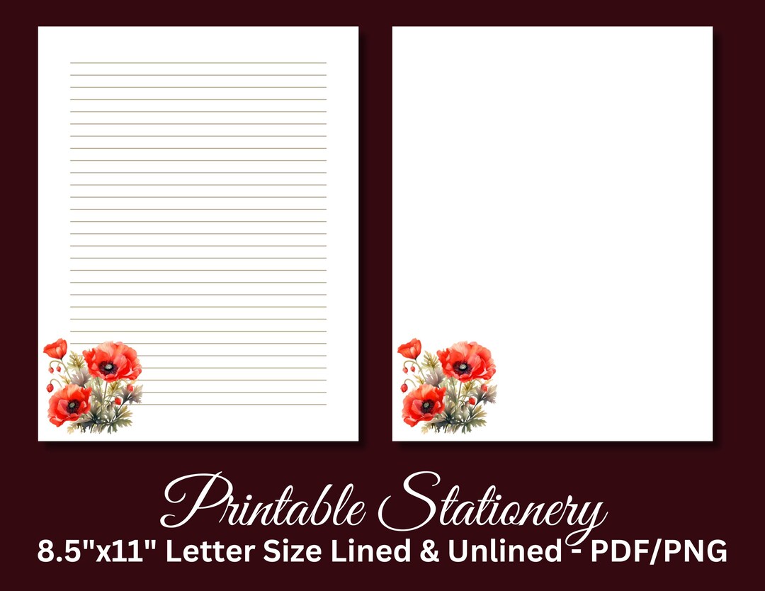 Printable Writing Paper, Printable Stationery, Floral Letter Writing ...