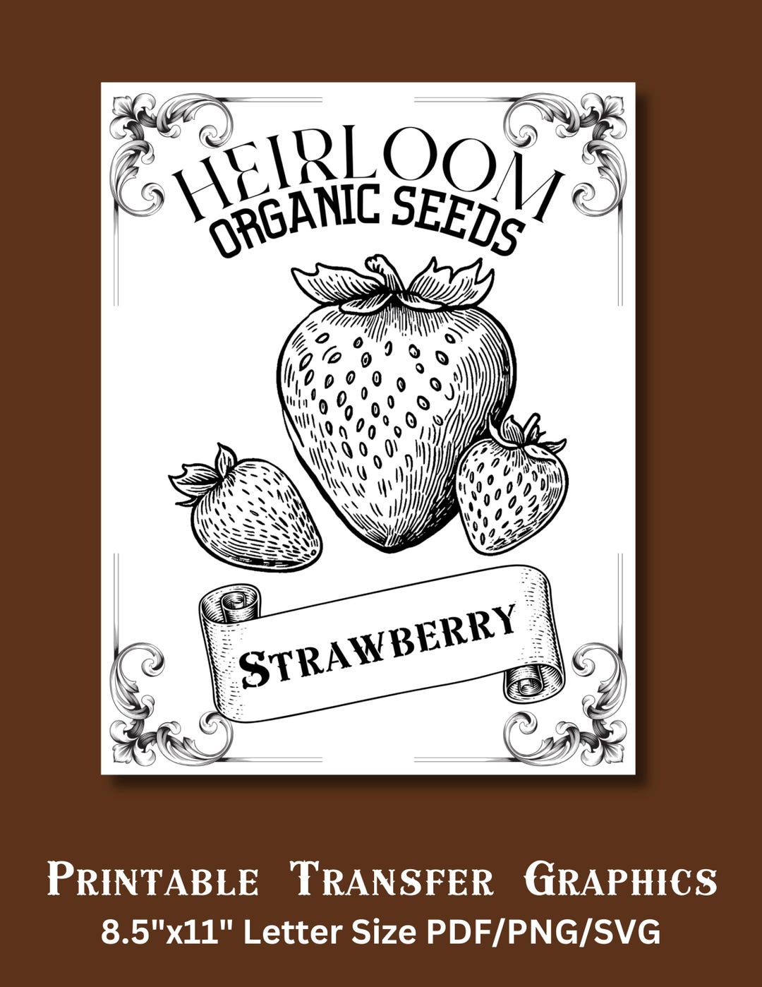 Strawberry Seed Packet, Farmhouse Svg, Fruit Png, Rustic Sign Art ...