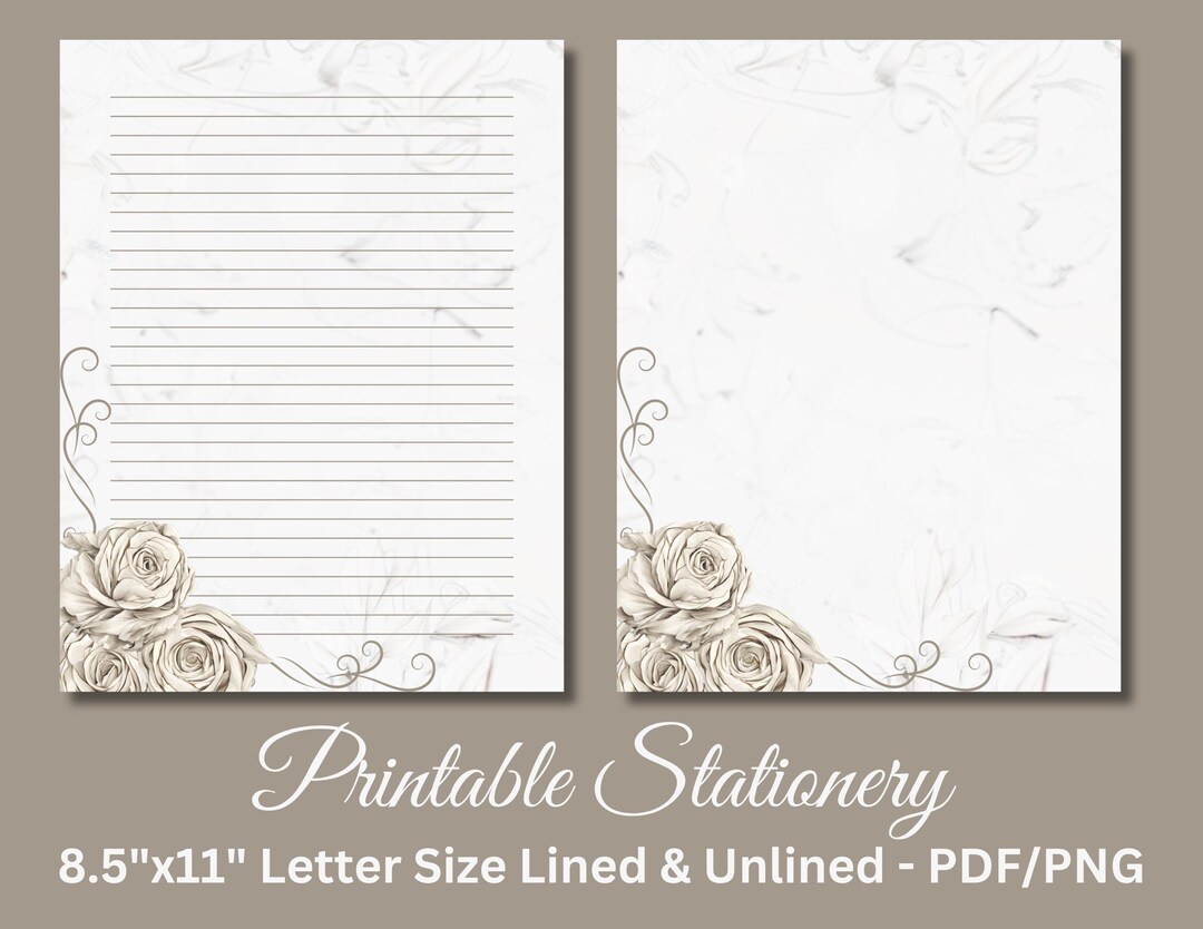 Printable Writing Paper, Wedding Stationery, Elegant Letter Writing ...