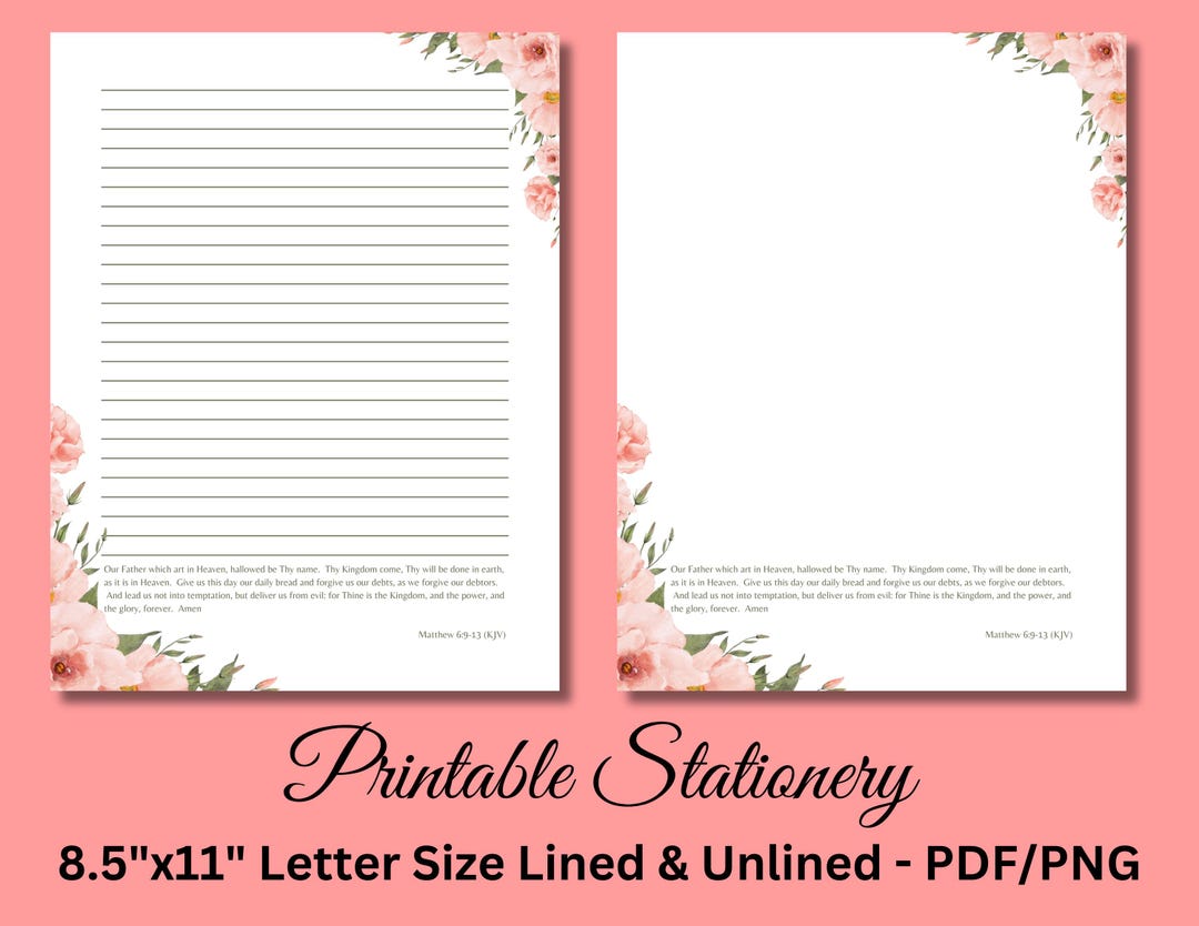 Lords Prayer, Printable Writing Paper, Printable Stationery, Stationary ...