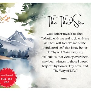 Third Step Prayer, AA Poem, Inspirational Verse, Printable Wall Art ...