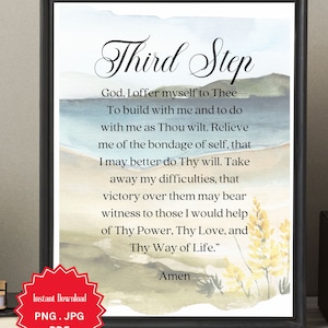 Third Step Prayer, AA Poem, Inspirational Verse, Printable Wall Art ...