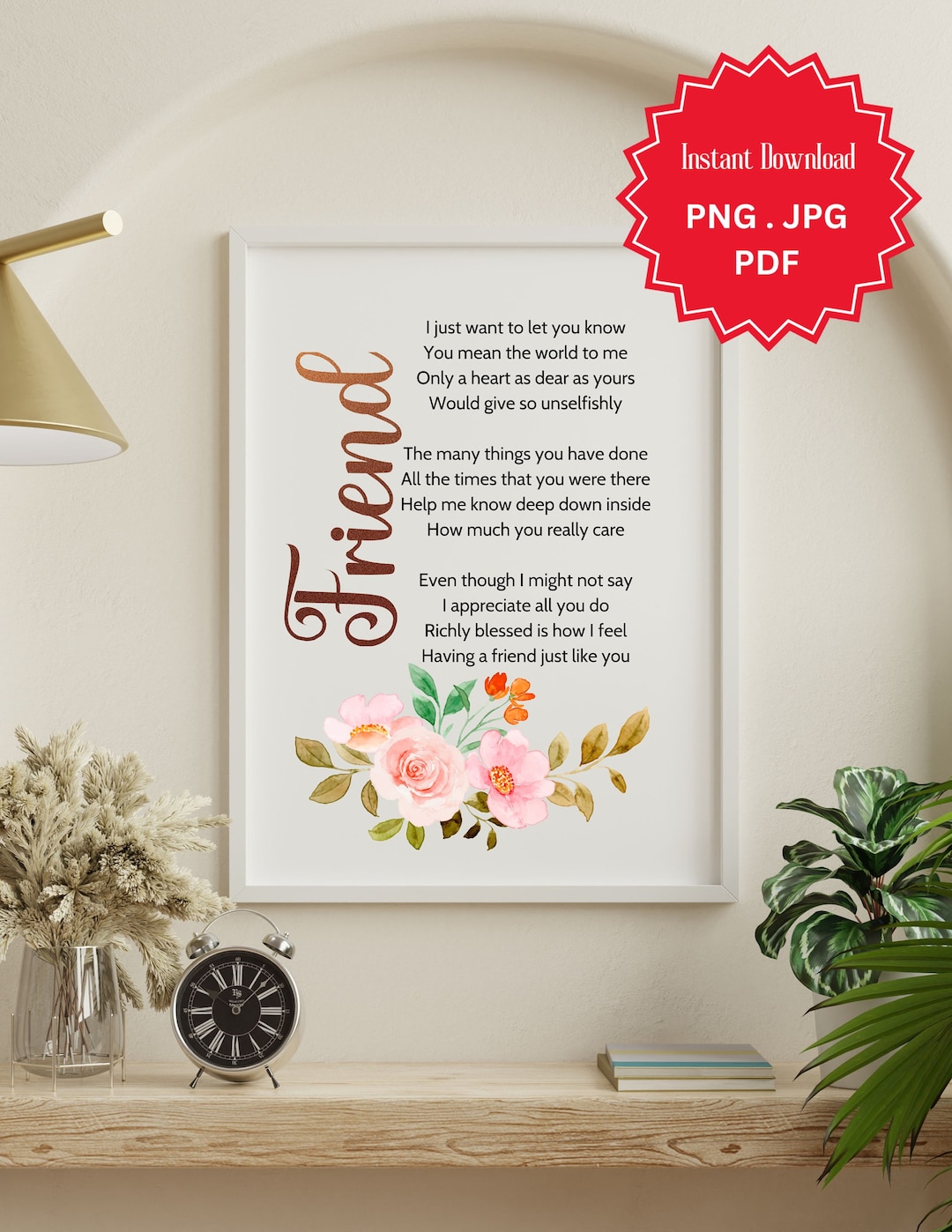 Friendship Poem, Printable, Friend Poem, Minimal Design,friendship Gift ...