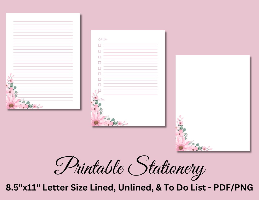 Printable Writing Paper, Printable Stationery, to Do List, Floral ...