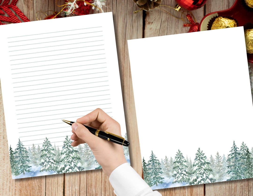 Pine Tree Printable Writing Paper: Lined & Unlined Stationery (PDF ...