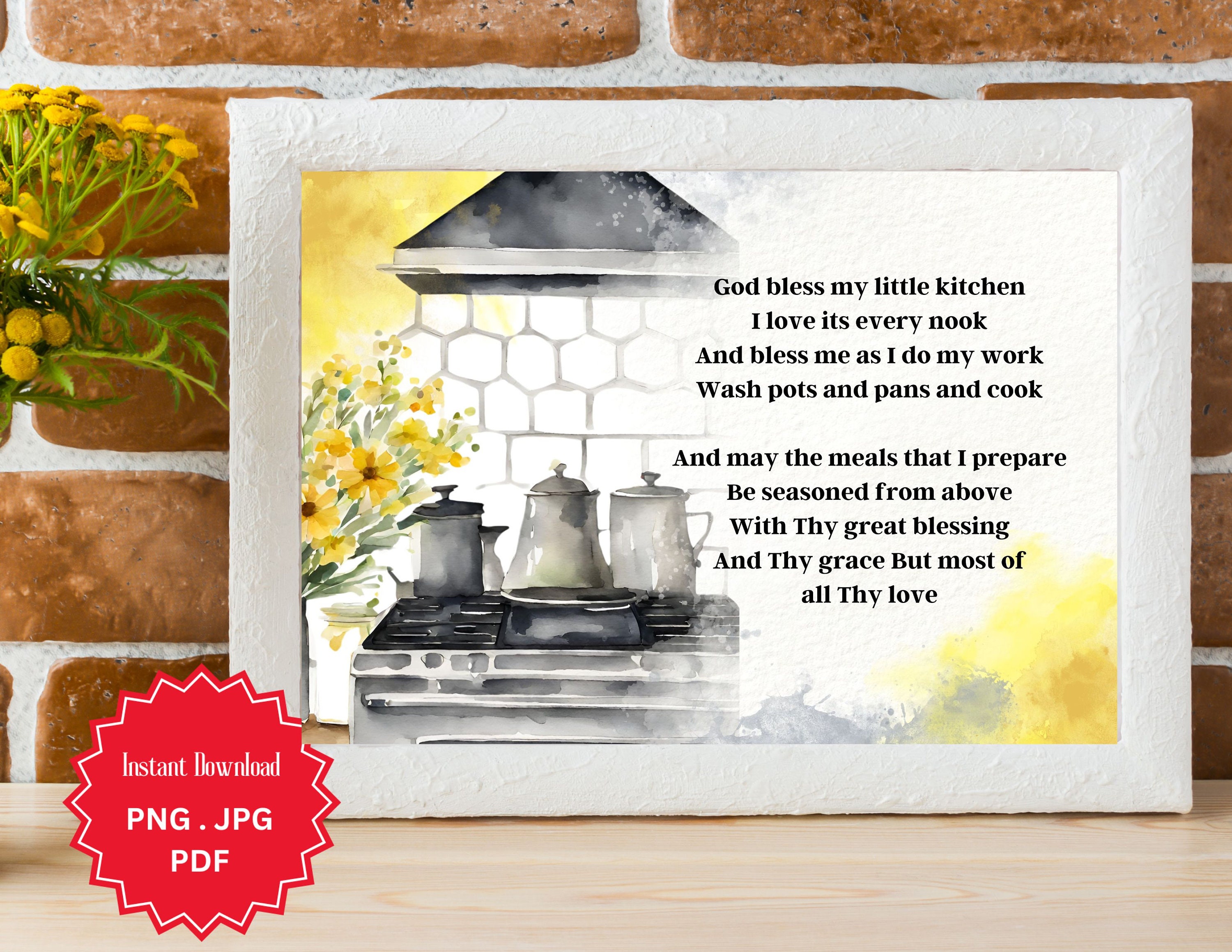 Kitchen Prayer, Kitchen Wall Art, Kitchen Decor, Christian Gift, Gift ...