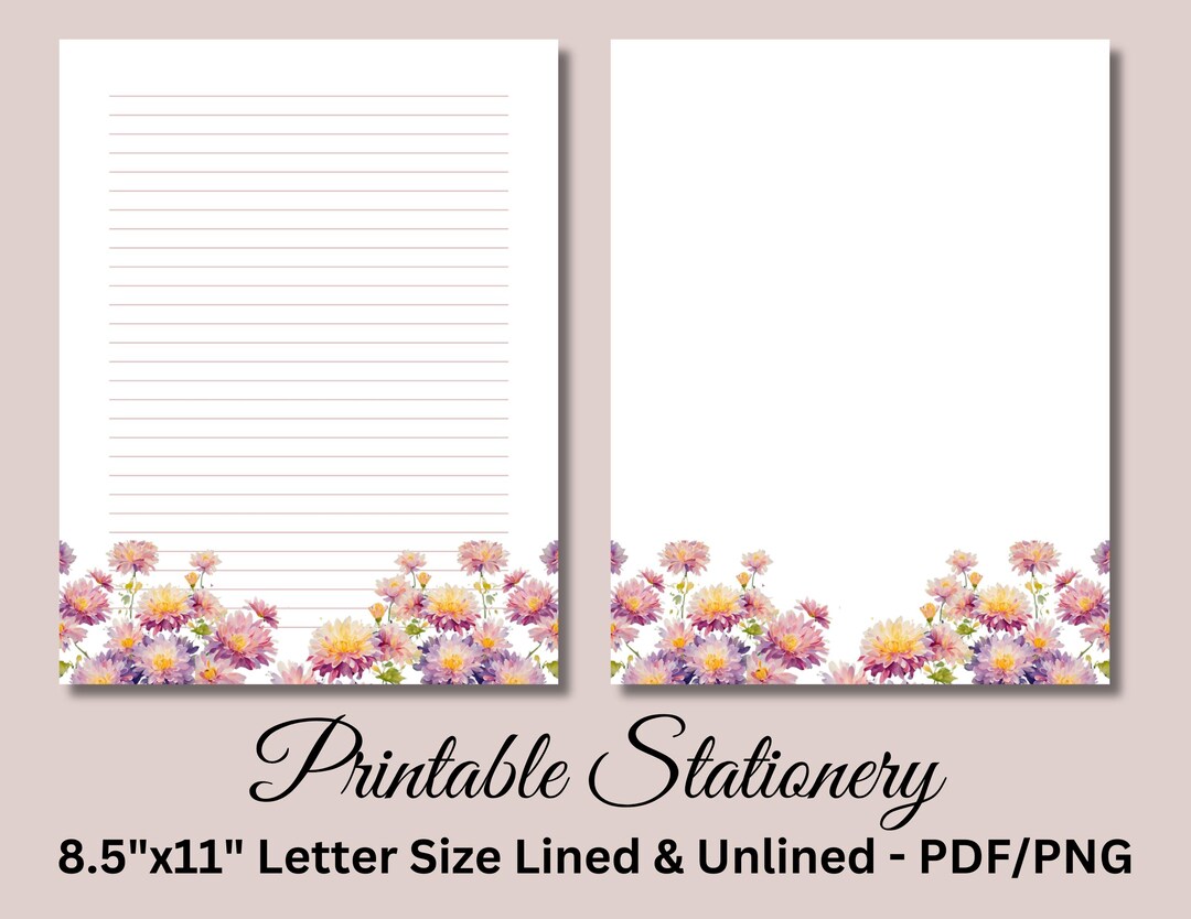 Printable Writing Paper, Printable Stationery, Floral Letter Writing ...