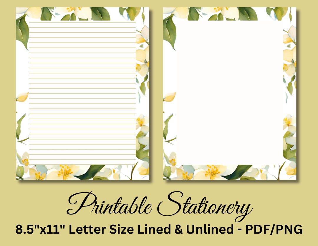 Printable Writing Paper, Printable Stationery, Floral Letter Writing ...