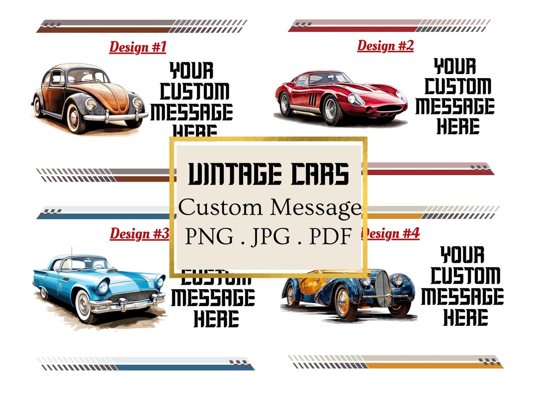 Customized Message Racing Font Vintage Cars Custom Font - Etsy
