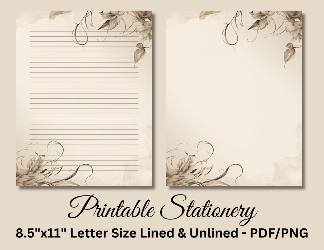 Printable Writing Paper, Printable Stationery, Botanical Letter Writing ...