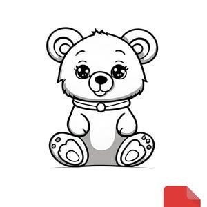 Cute Kawaii Bears, Coloring Pages for Adults & Kids, Digital Activity ...