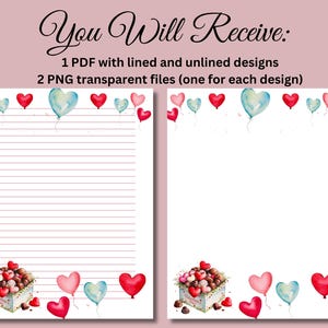 Printable Writing Paper, Printable Stationery, Stationary, Valentines ...