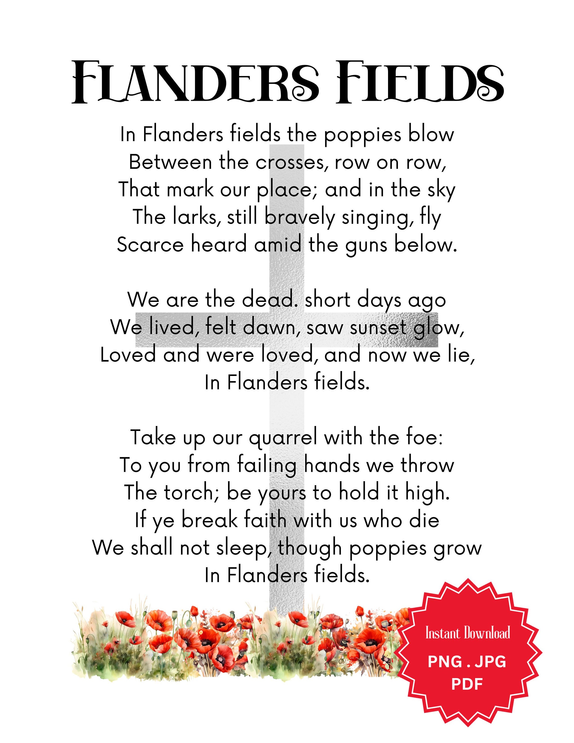 In Flanders Fields, Poem, Lest We Forget, Remembrance Day, Veterans Day ...