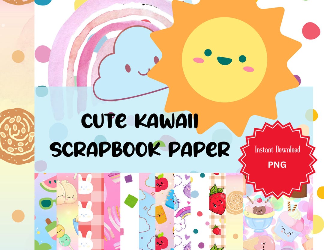 Cute Kawaii PNG, Scrapbook Paper, Ephemera for Junk Journals ...