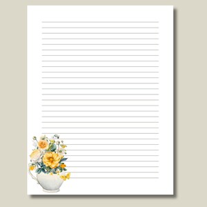 Printable Writing Paper, Printable Stationery, Floral Letter Writing ...