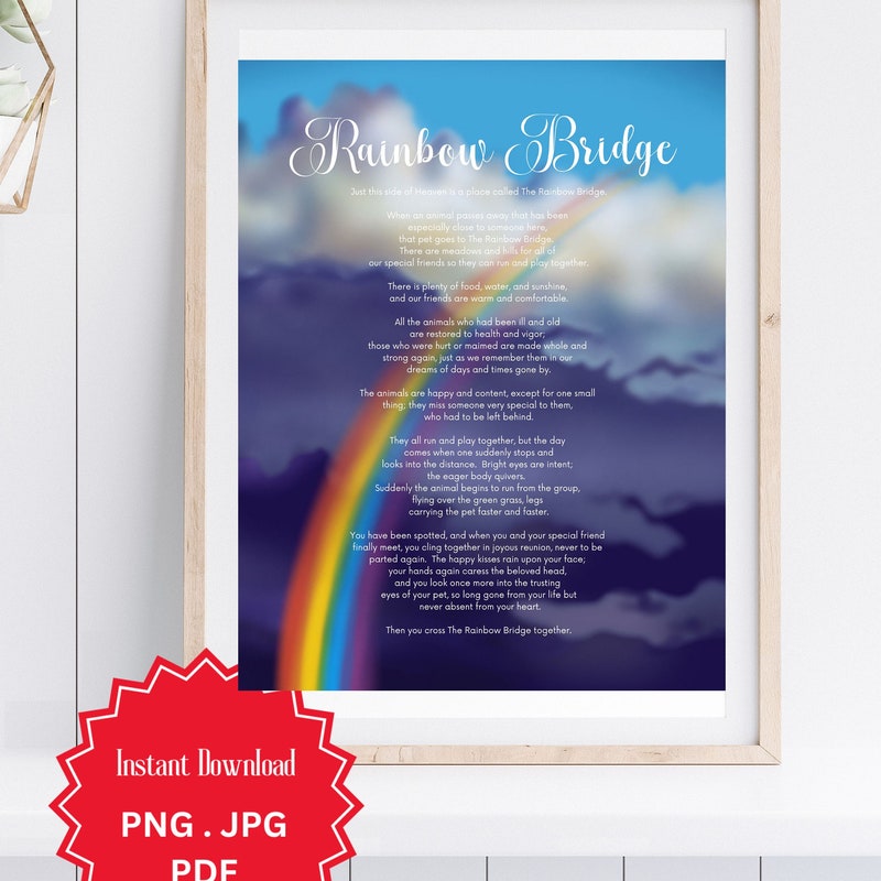 Rainbow Bridge Card - Etsy