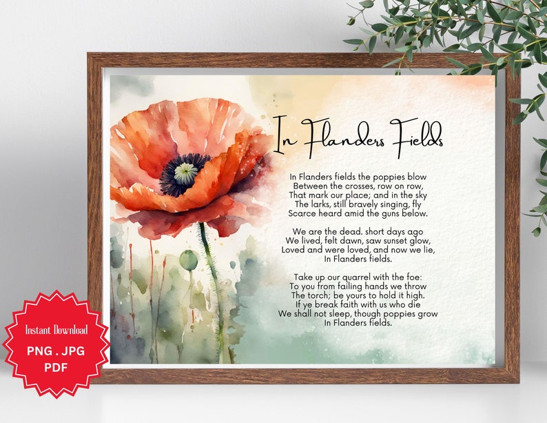 In Flanders Fields, Poem, Lest We Forget, Remembrance Day, Veterans Day ...