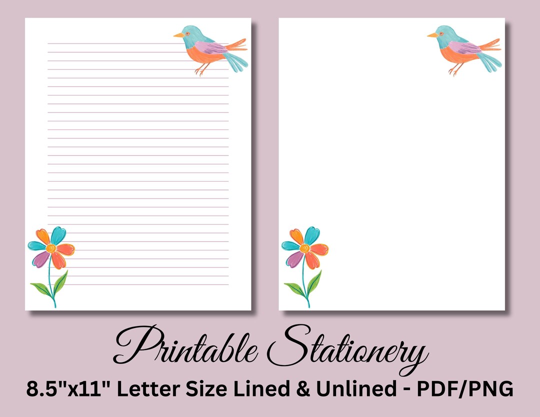 Printable Writing Paper, Printable Stationery, Whimsical Letter Writing ...