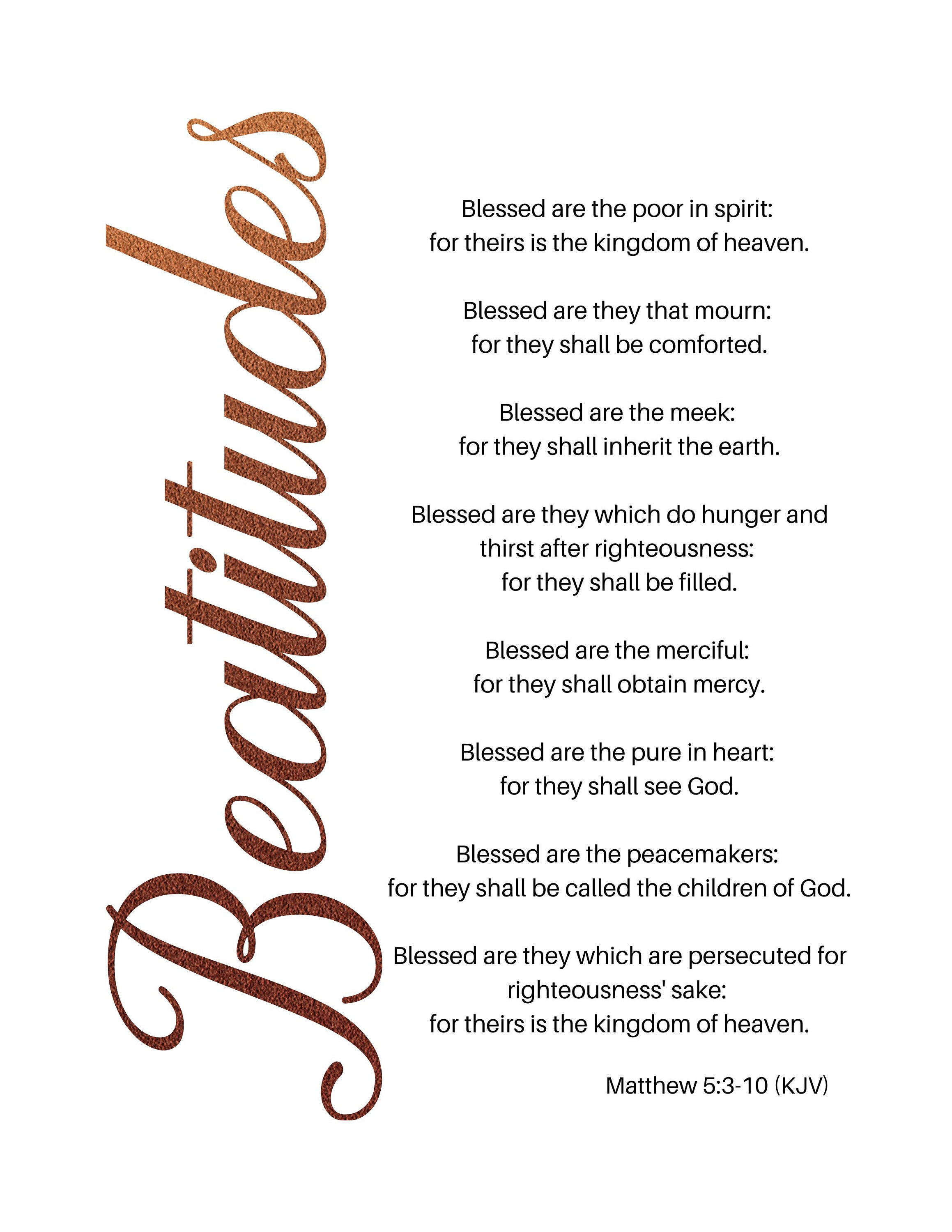 Beatitudes Sermon on the Mount Minimalist Design Bible - Etsy