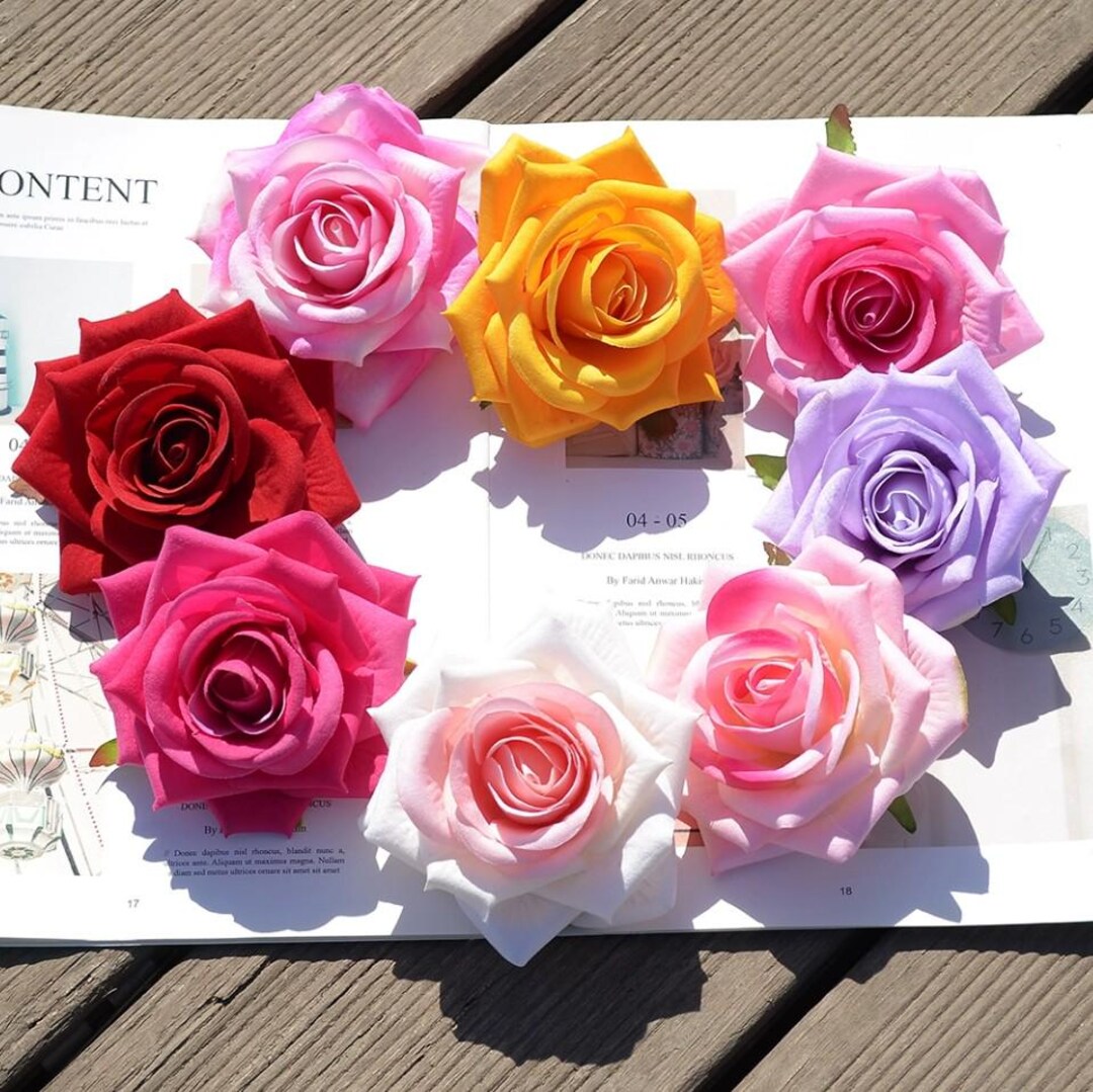 5pcs Silk Rose Flower DIY Handmade Material Flower, Quality Bulk Flower ...