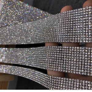 Iron-on Clothes Rhinestone Strips DIY Pants Side Stickers Diamond ...