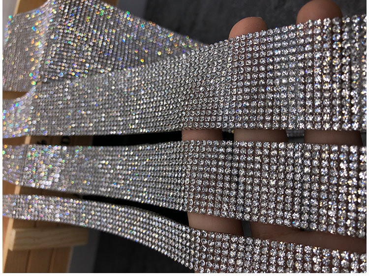 Iron-on Clothes Rhinestone Strips DIY Pants Side Stickers Diamond ...