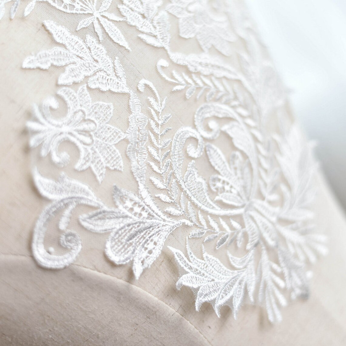 White Flower Embroidery Lace Applique Patchbridal Lace - Etsy