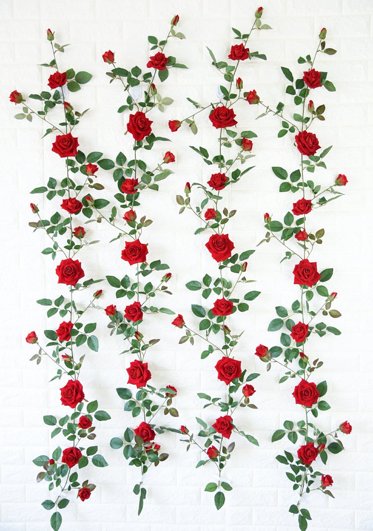 Red Artificial Rose Hanging Decoration for Home Wall - Etsy